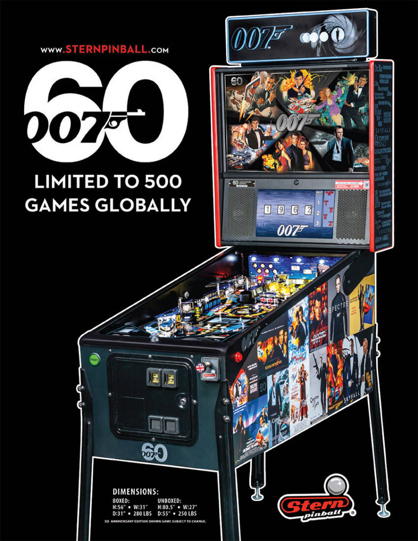 JAMES BOND 60TH ANNIVERSARY – Welcome to Pinball News – First & Free